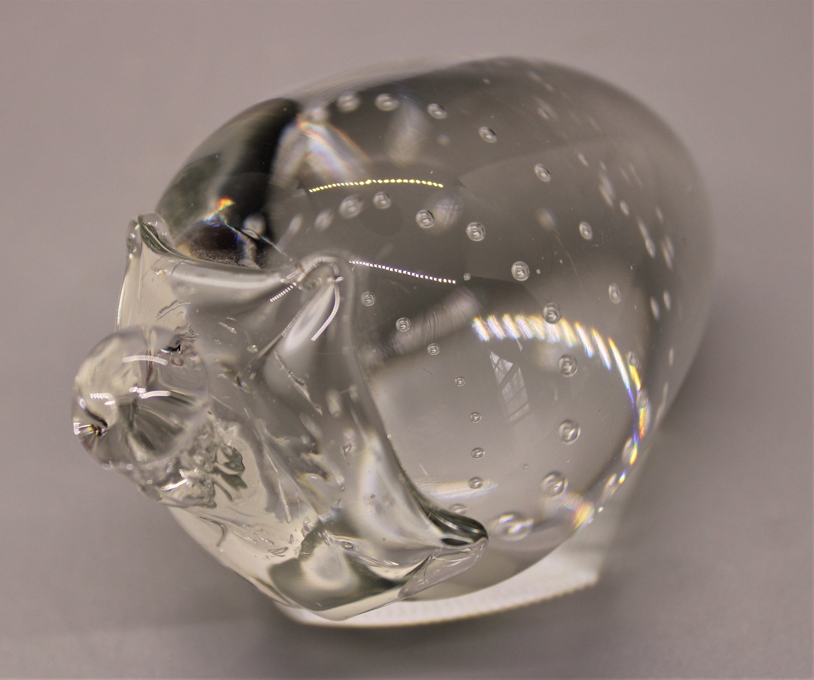 Vintage Glass Paperweight Strawberry, Clear Glass, Controlled Bubbles ...