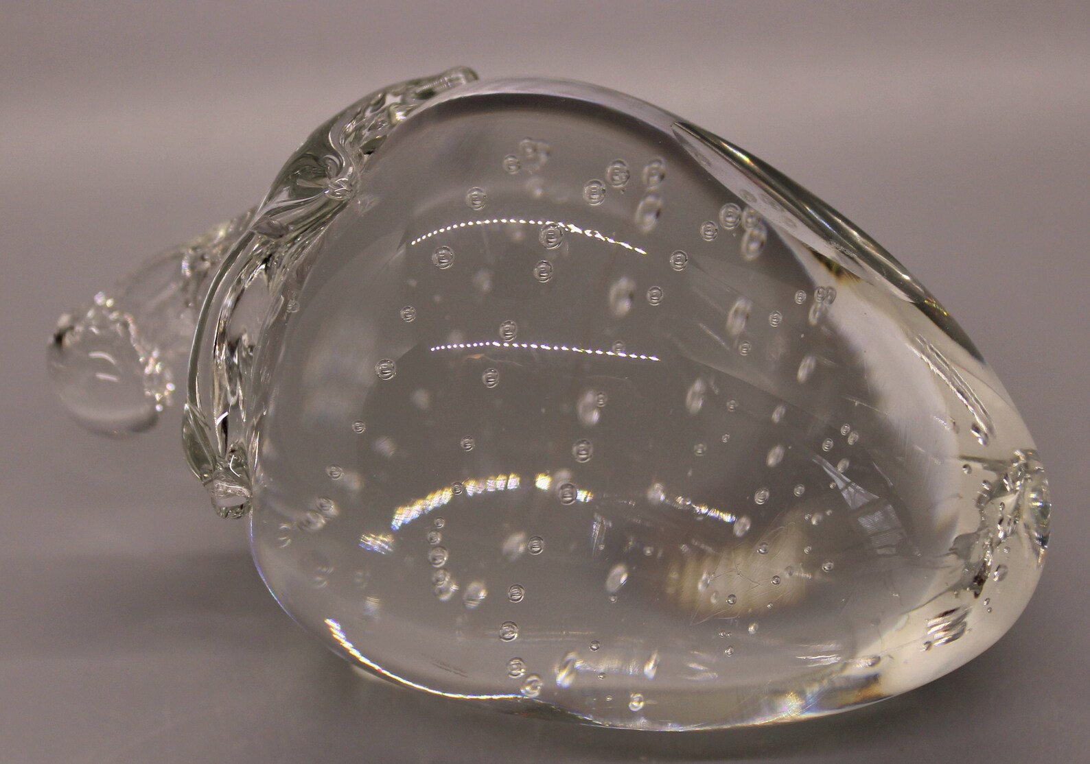 Vintage Glass Paperweight Strawberry, Clear Glass, Controlled Bubbles ...