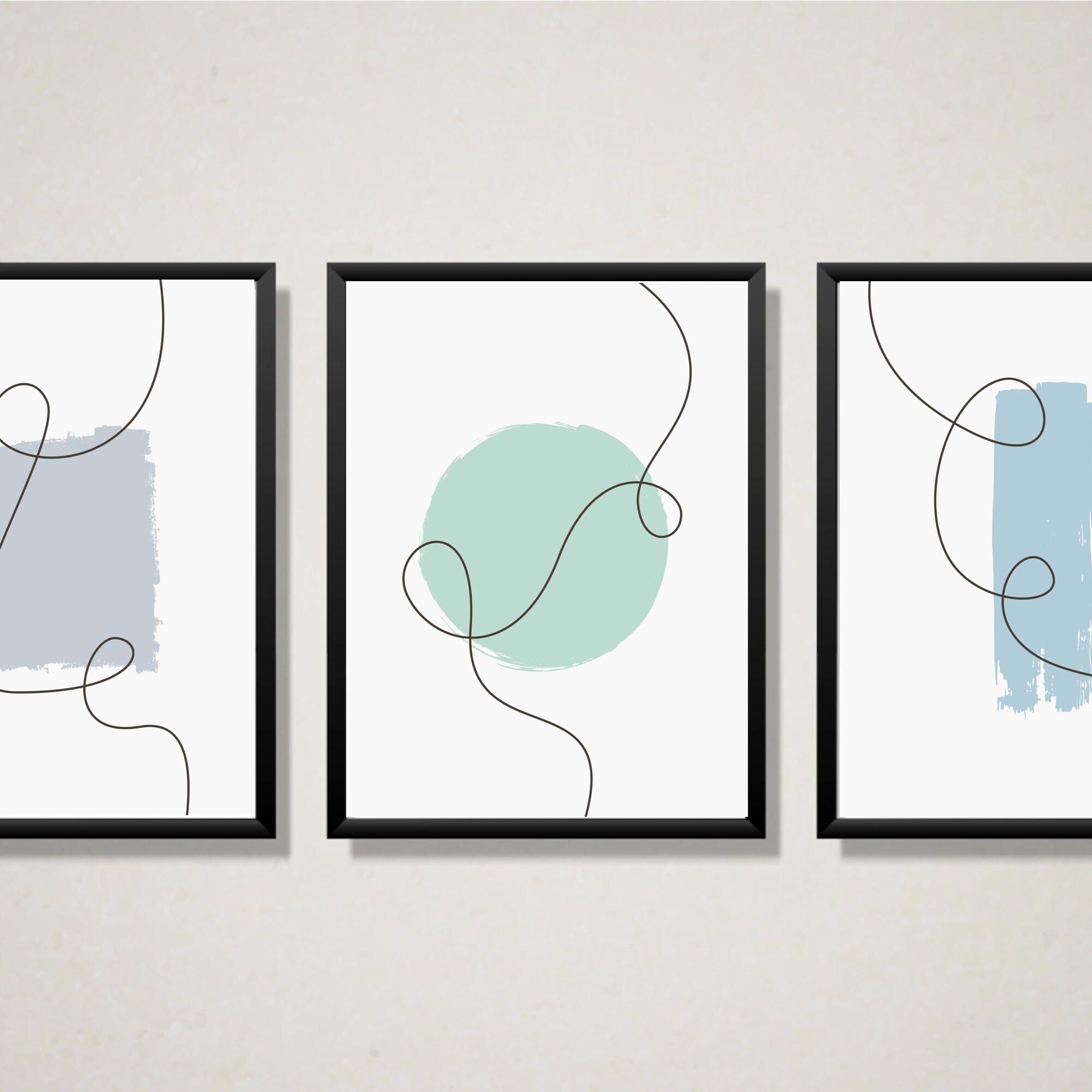 Printable Abstract Line Art, Scandinavian Wall Art, Downloadable ...