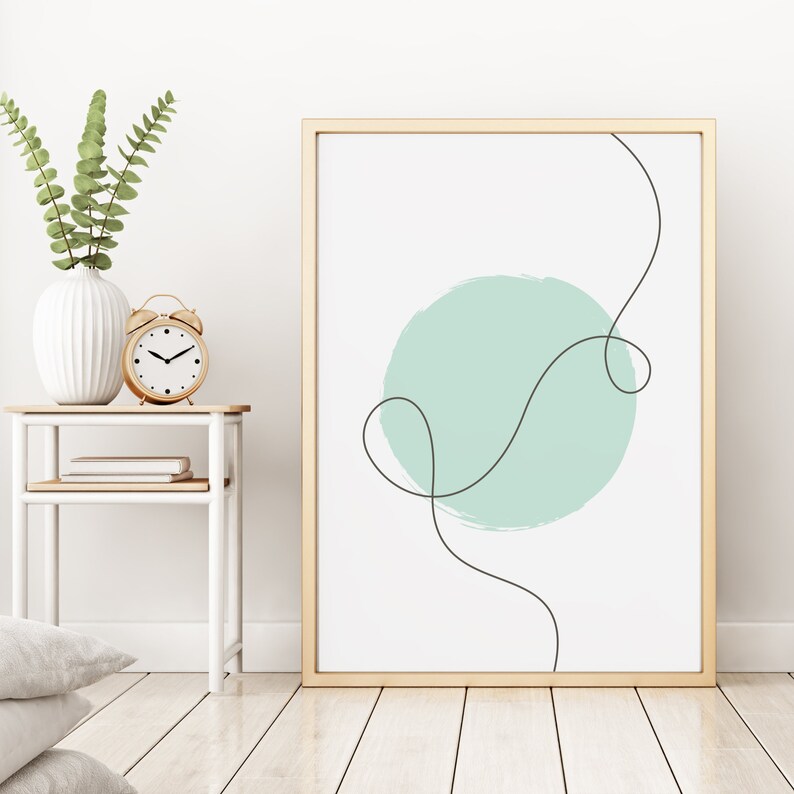 Printable Abstract Line Art, Scandinavian Wall Art, Downloadable ...