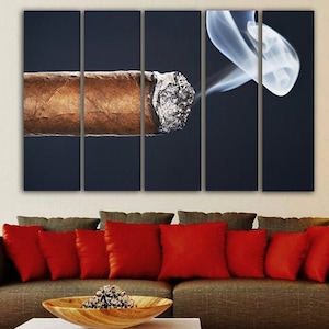 Cigar Canvas Modern Wall Art Cigar Print Bar Wall Décor Smoking Wall ...