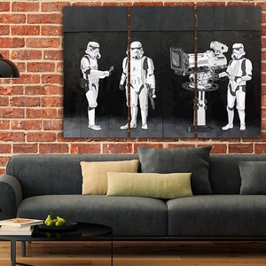 Stormtrooper Canvas Filming Decor Graffiti Wall Art Stormtrooper Art ...