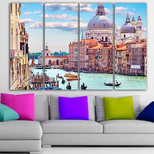 Venice Canvas Italy Wall Art Venice Canal Cityscape Decor Italy Décor ...
