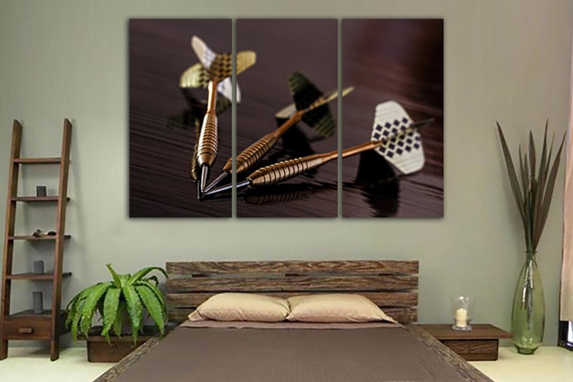 Darts Canvas Game Wall Decor Target Wall Art Dart Print Game - Etsy
