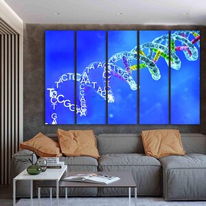 Dna Canvas Modern Print Science Wall Art Medical Anatomy Genetic Wall ...