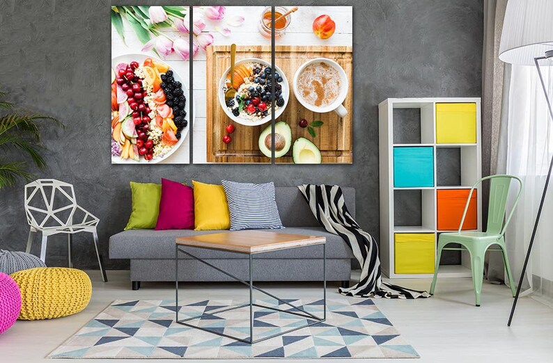 Fruit Canvas Modern Art Natural Foods Nutrition Print Kitchen | Etsy