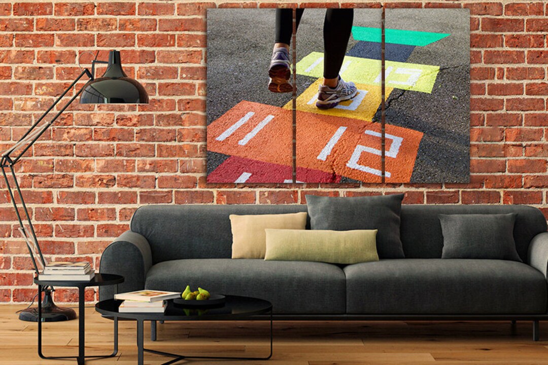 Hopscotch Art Print on Canvas Game Print Hopscotch Wall Print Game Room ...