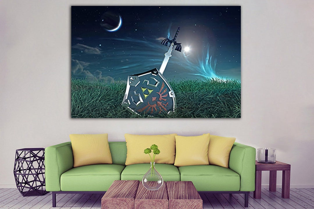 Zelda Canvas Breath of the Wild Zelda Art Video Game Art Sword Canvas ...