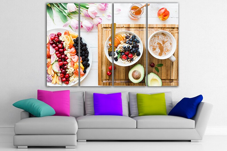 Fruit Canvas Modern Art Natural Foods Nutrition Print Kitchen | Etsy