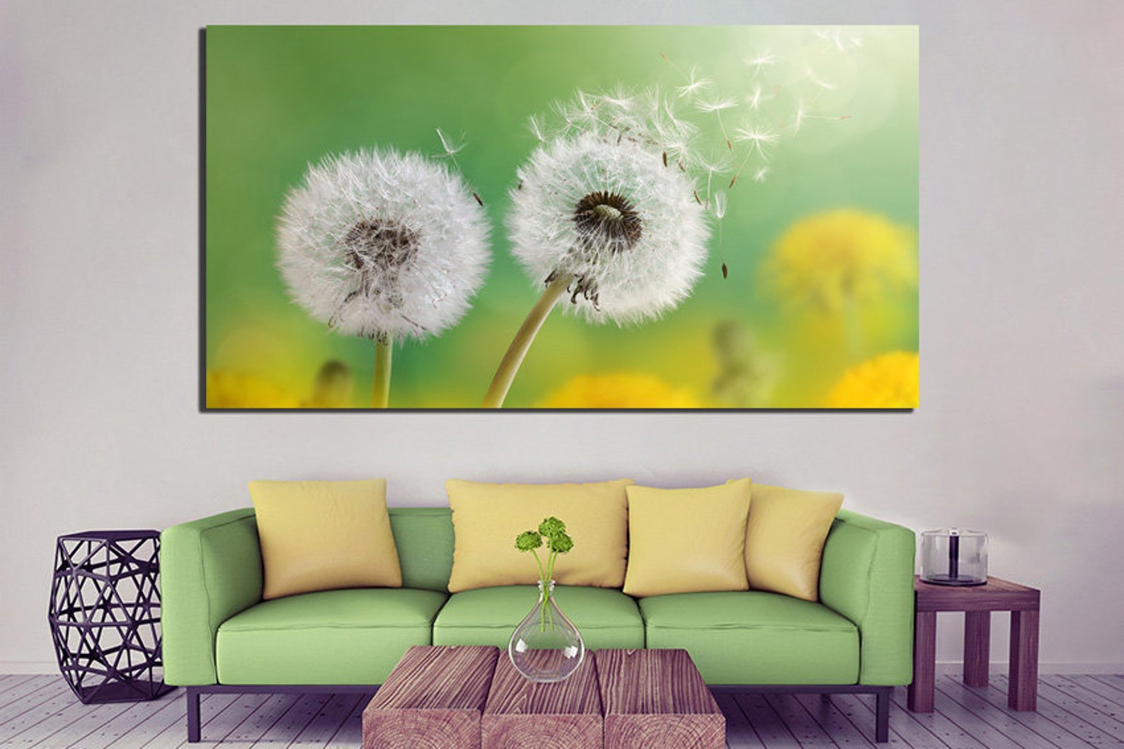 Dandelion Canvas Flower Art Nature Wall Decor Flower Print - Etsy