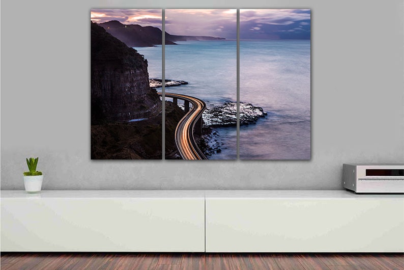 Beach Canvas Track Print Bridge Wall Décor Rocks Wall Art - Etsy