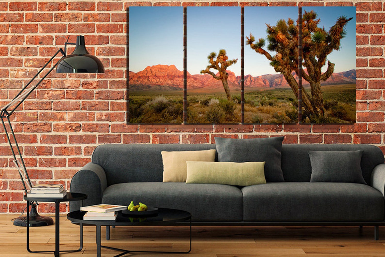 Red Mountain Art Print on Canvas Nature Print Landscape Decor ...