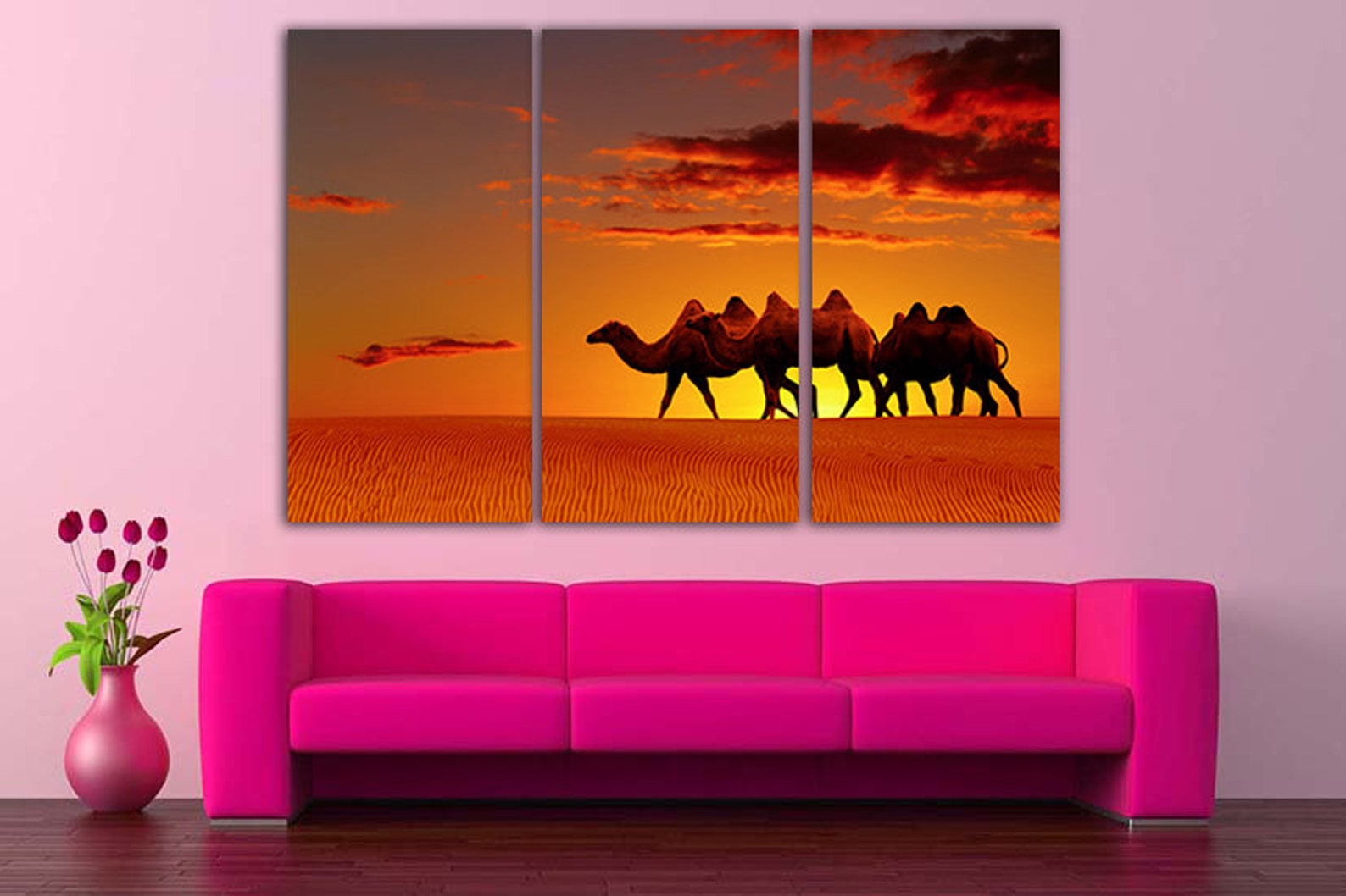 Camel Canvas Animal Wall Art Desert Print Sunset Decor Nature - Etsy
