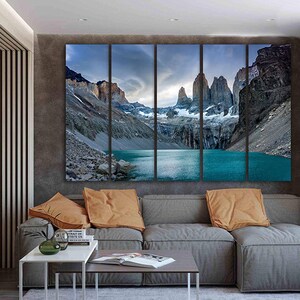 Torres Del Paine Wall Art Canvas Porteno Lake Print Chile Wall Decor ...
