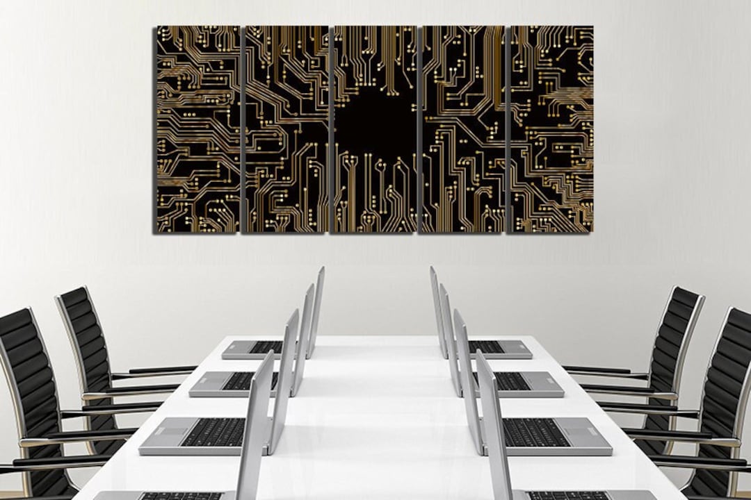 Circuit Board Canvas Technology Wall Art for Office and Engineer Room ...