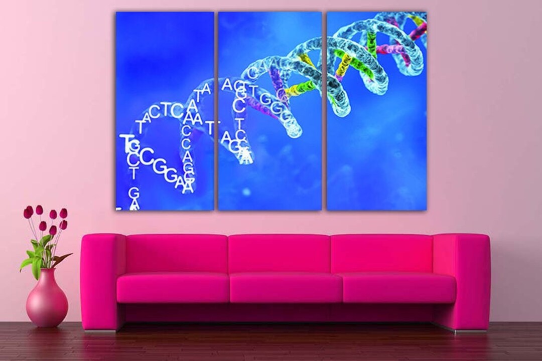 Dna Canvas Modern Print Science Wall Art Medical Anatomy Genetic Wall ...