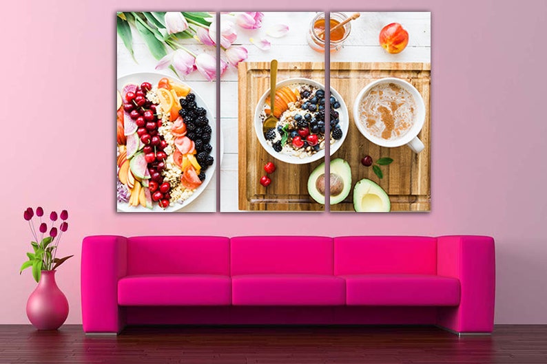 Fruit Canvas Modern Art Natural Foods Nutrition Print Kitchen | Etsy
