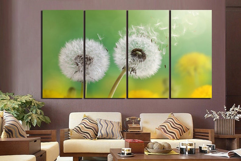 Dandelion Canvas Flower Art Nature Wall Decor Flower Print - Etsy