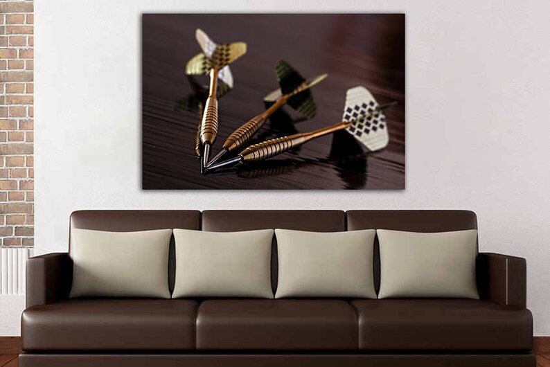 Darts Canvas Game Wall Decor Target Wall Art Dart Print Game Room Art ...