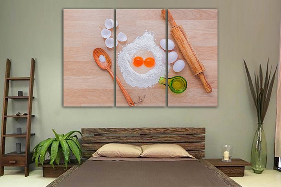 Food Canvas Flour Décor Food Wall Art Egg Décor Cook Gifts Art Pastry ...