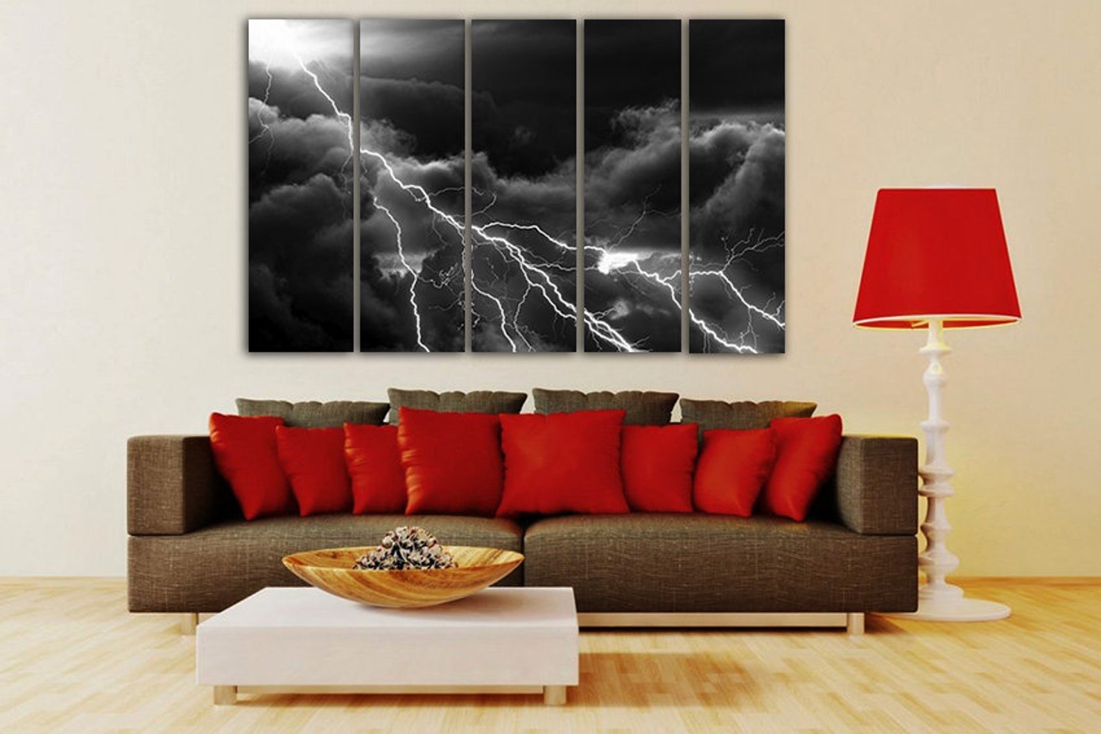 Lightning Canvas Night Sky Print Lightning Bolt Cloud Wall | Etsy