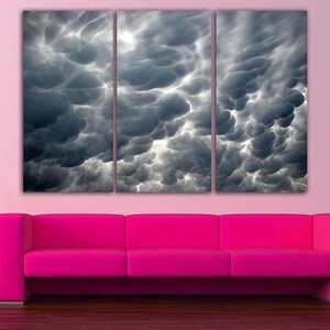 Storm Canvas Cloud Wall Art Landscape Art Grey Sky Décor Abstraction ...