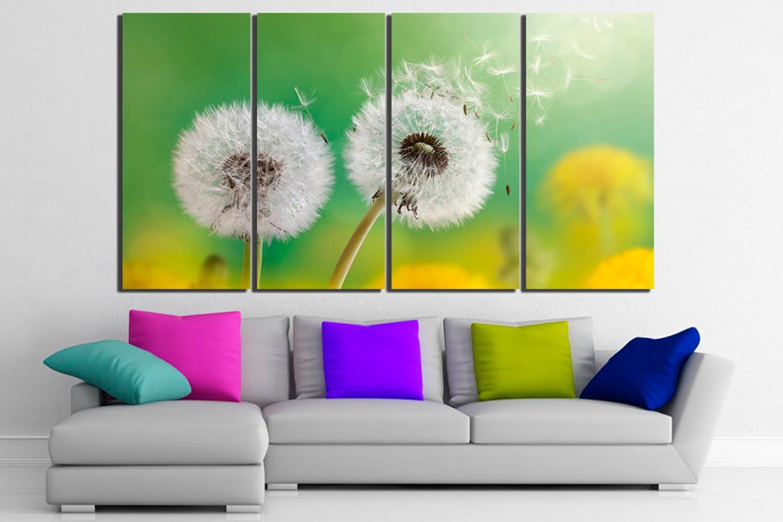 Dandelion Canvas Flower Art Nature Wall Decor Flower Print - Etsy