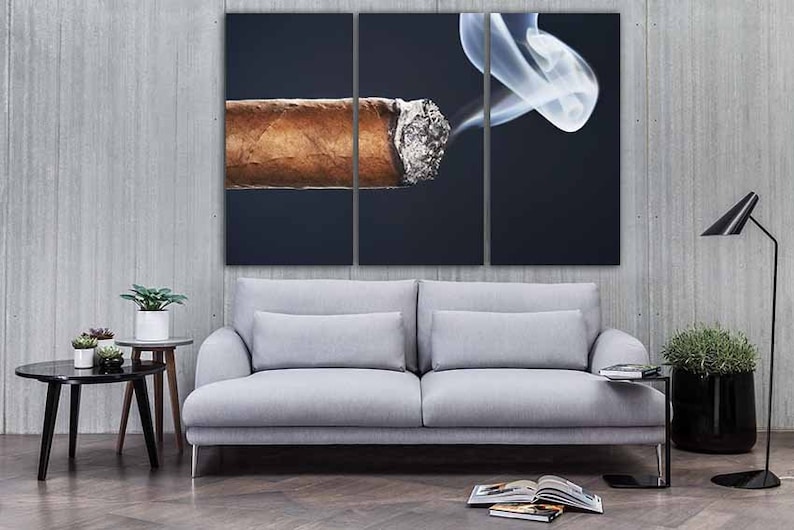 Cigar Canvas Modern Wall Art Cigar Print Bar Wall Décor - Etsy