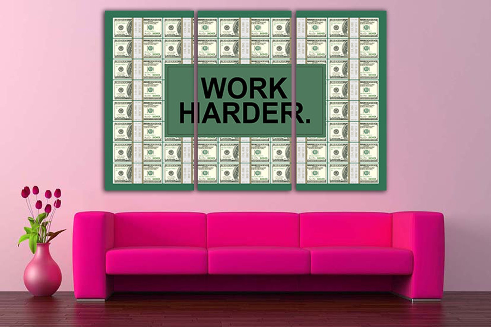 Work Harder Wall Art Motivational Canvas Entrepreneur Decor - Etsy