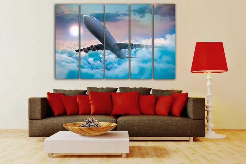 Plane Canvas Airliner Wall Art Aircraft Décor Airplane Art - Etsy