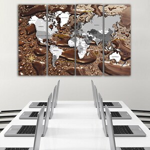 Rain World Map Canvas Travel Decor World Map Canvas Drops World Map ...