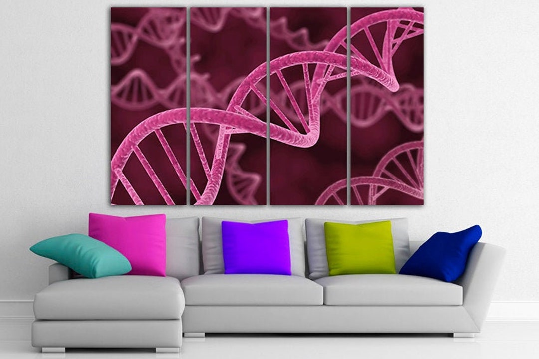 Dna Canvas Modern Print Science Wall Art Medical Anatomy Genetic Wall ...