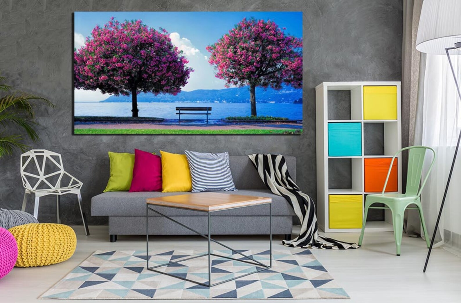 Tree Canvas Trees Wall Art Promenade Art Pink Tree Décor Tree | Etsy