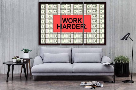 Work Harder Wall Art Motivational Canvas Entrepreneur Decor - Etsy