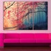 Red Forest Wall Art Canvas Tree Print Landscape Wall Art Foggy - Etsy