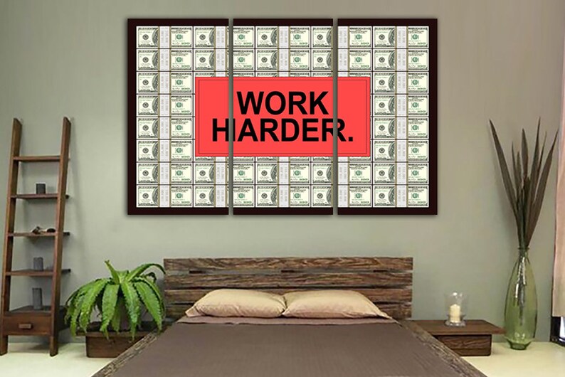 Work Harder Wall Art Motivational Canvas Entrepreneur Decor - Etsy