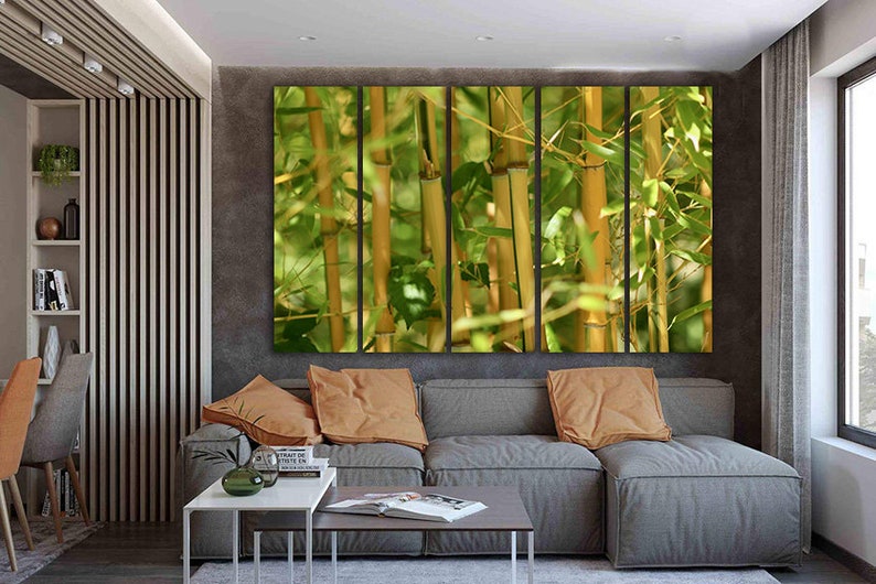 Bamboo Canvas Nature Print Bamboo Wall Décor Forest Wall Art | Etsy