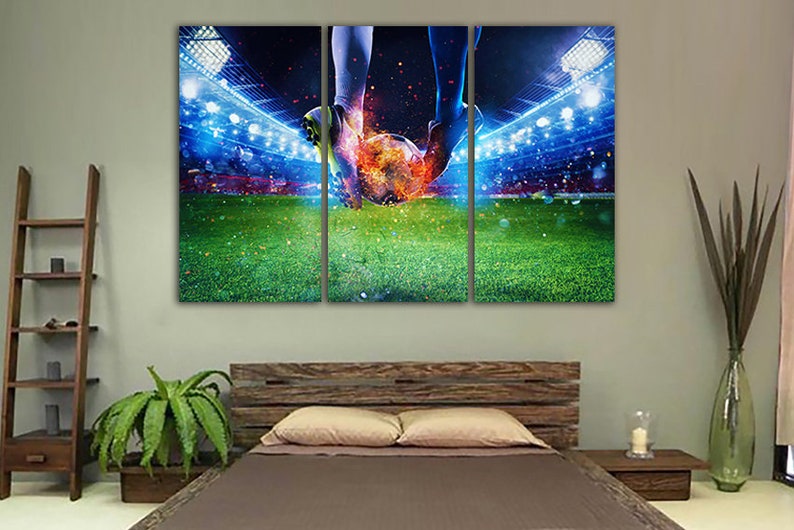 Football Canvas Soccer Ball Art Sport Wall Decor Sports Game - Etsy