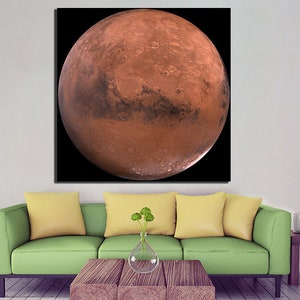 Mars Canvas Space Wall Art Mars Home Decor Sphere Print Space Artwork ...