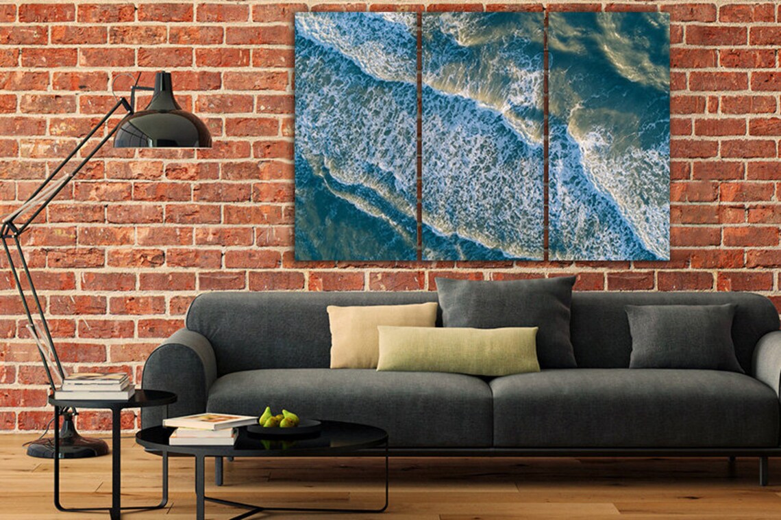 Sea canvas set Beach art print Nature wall decor Sea wave | Etsy