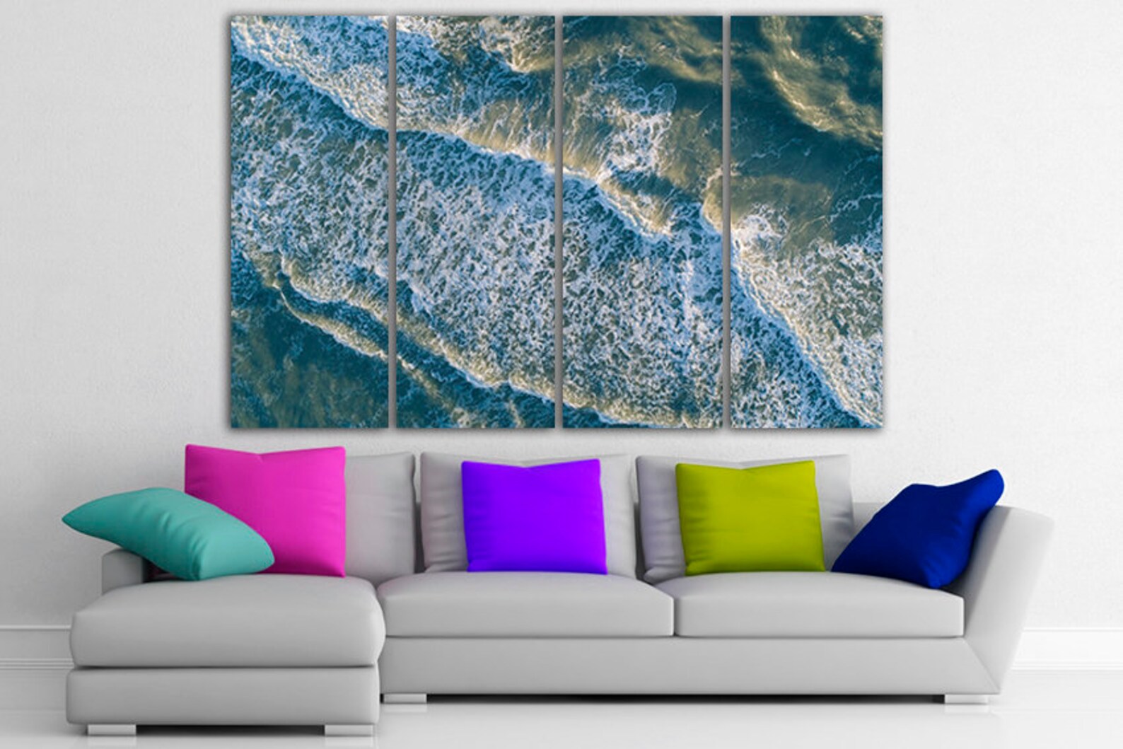 Sea canvas set Beach art print Nature wall decor Sea wave | Etsy