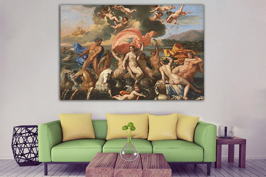 Triumph of Neptune and Aphrodite Nicolas Poussin Print on Canvas Giclee ...