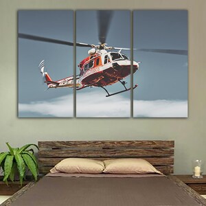 Helicopter Canvas Rescue Wall Art Air Force Wall Art Aviation Print ...