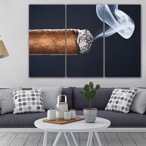 Cigar Canvas Modern Wall Art Cigar Print Bar Wall Décor Smoking Wall ...