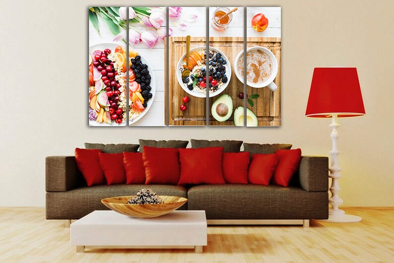Fruit Canvas Modern Art Natural Foods Nutrition Print Kitchen | Etsy