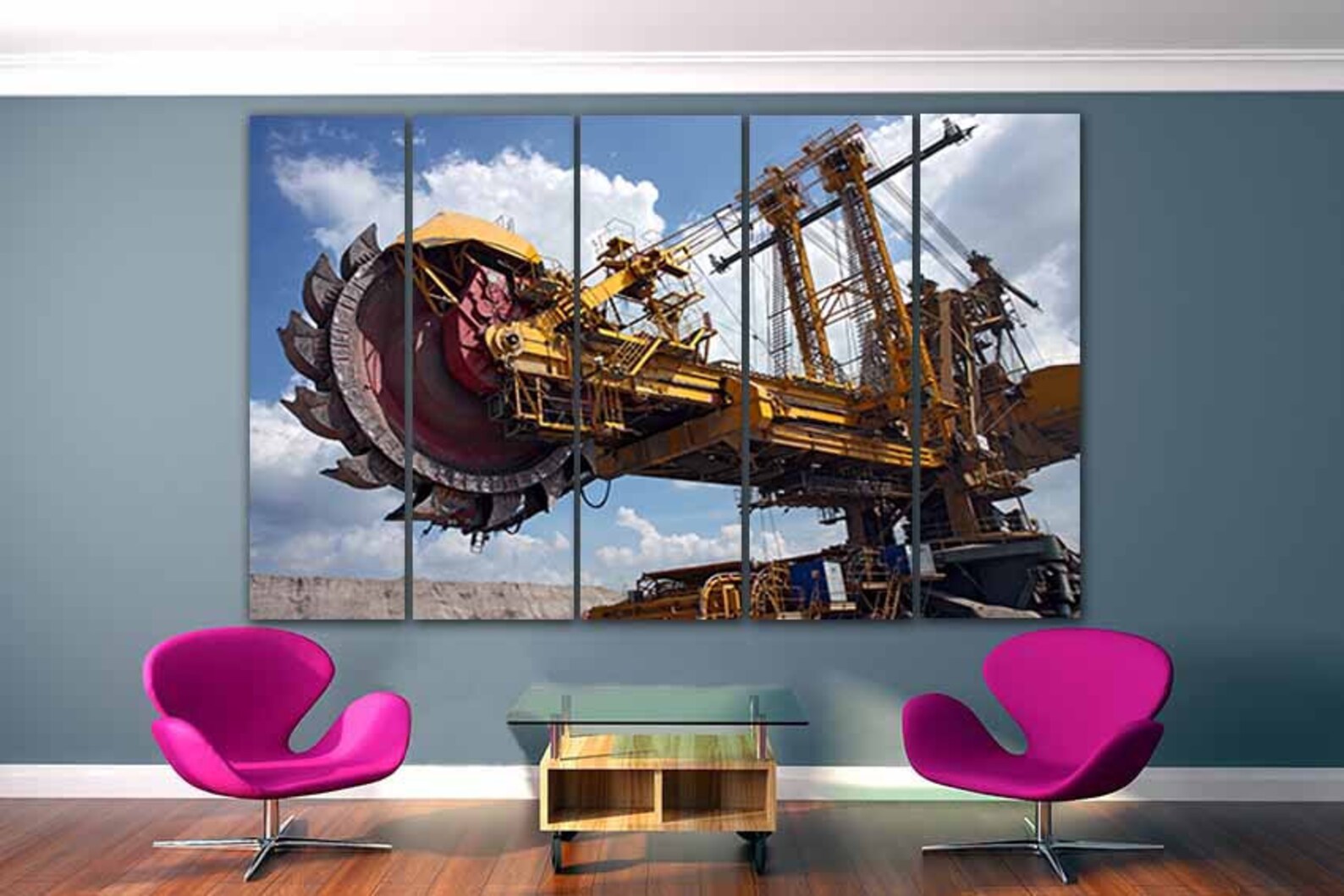 Mining Machine Wall Art Canvas Machine Print Engine Décor Mountain ...