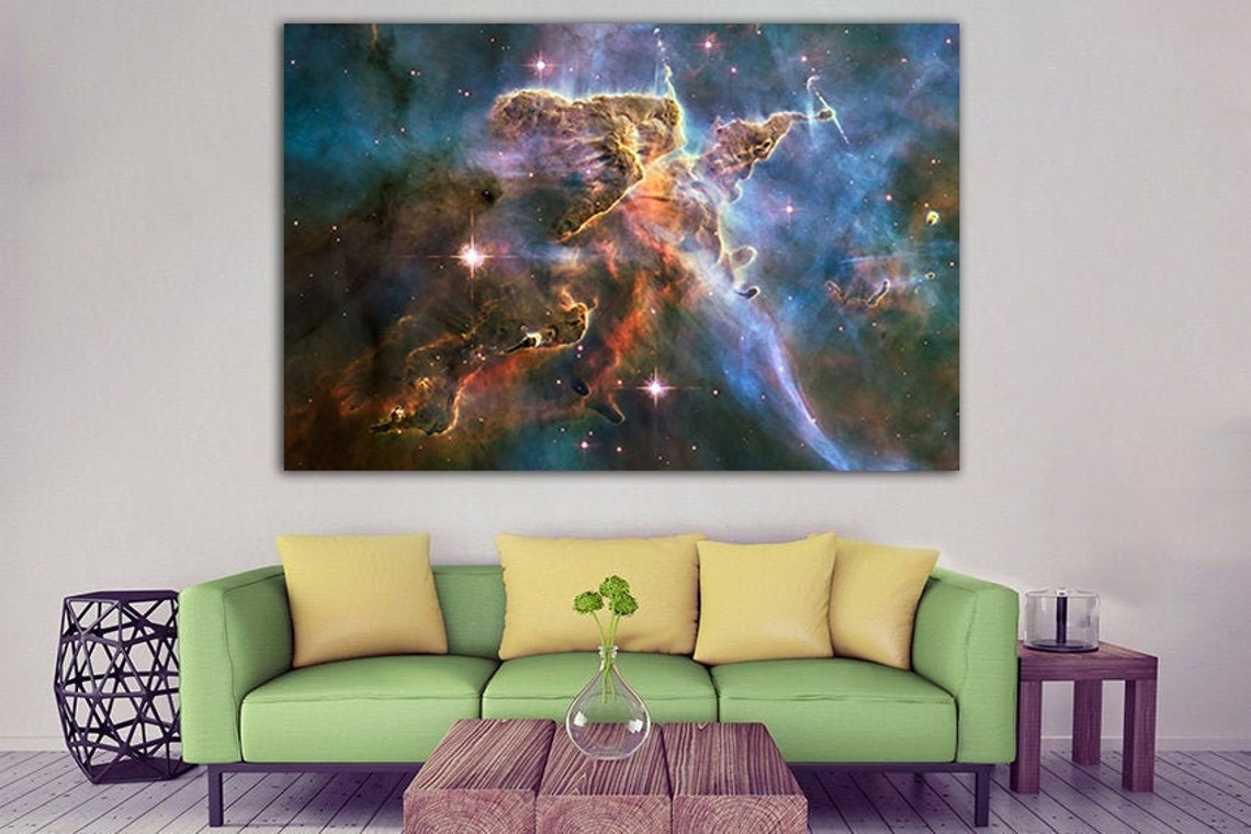 Galaxy canvas Space decor Nebula home art Galaxy art Space | Etsy