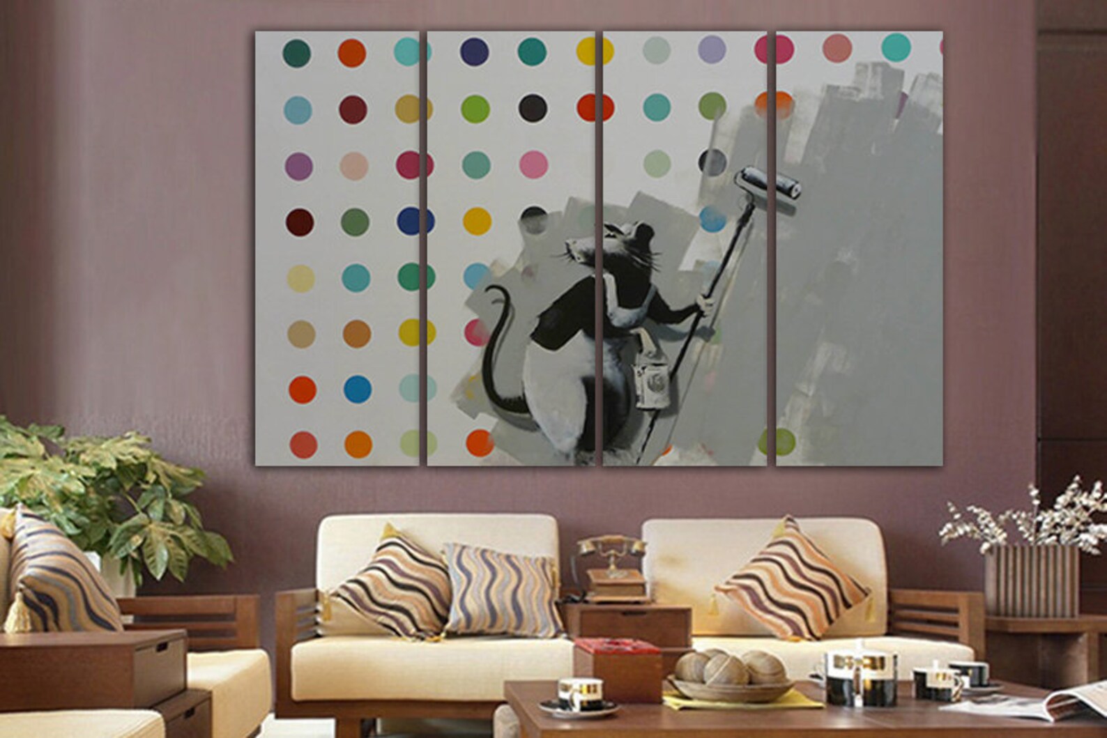 Rat spots Print art canvas Graffiti print Industrial style | Etsy