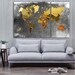 Grey World Map Canvas Travel Map Gift World Map Canvas Printable World ...