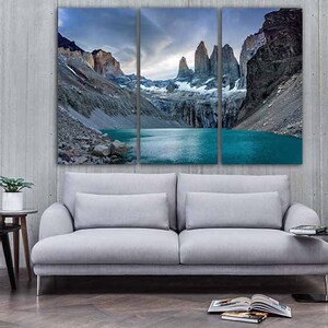 Torres Del Paine Wall Art Canvas Porteno Lake Print Chile Wall Decor ...